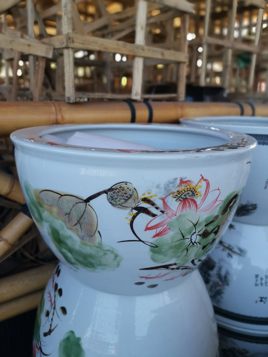 Hand Painted Porcelain Pot | Oriental Chinese Pots | Pottery – Bottle ...