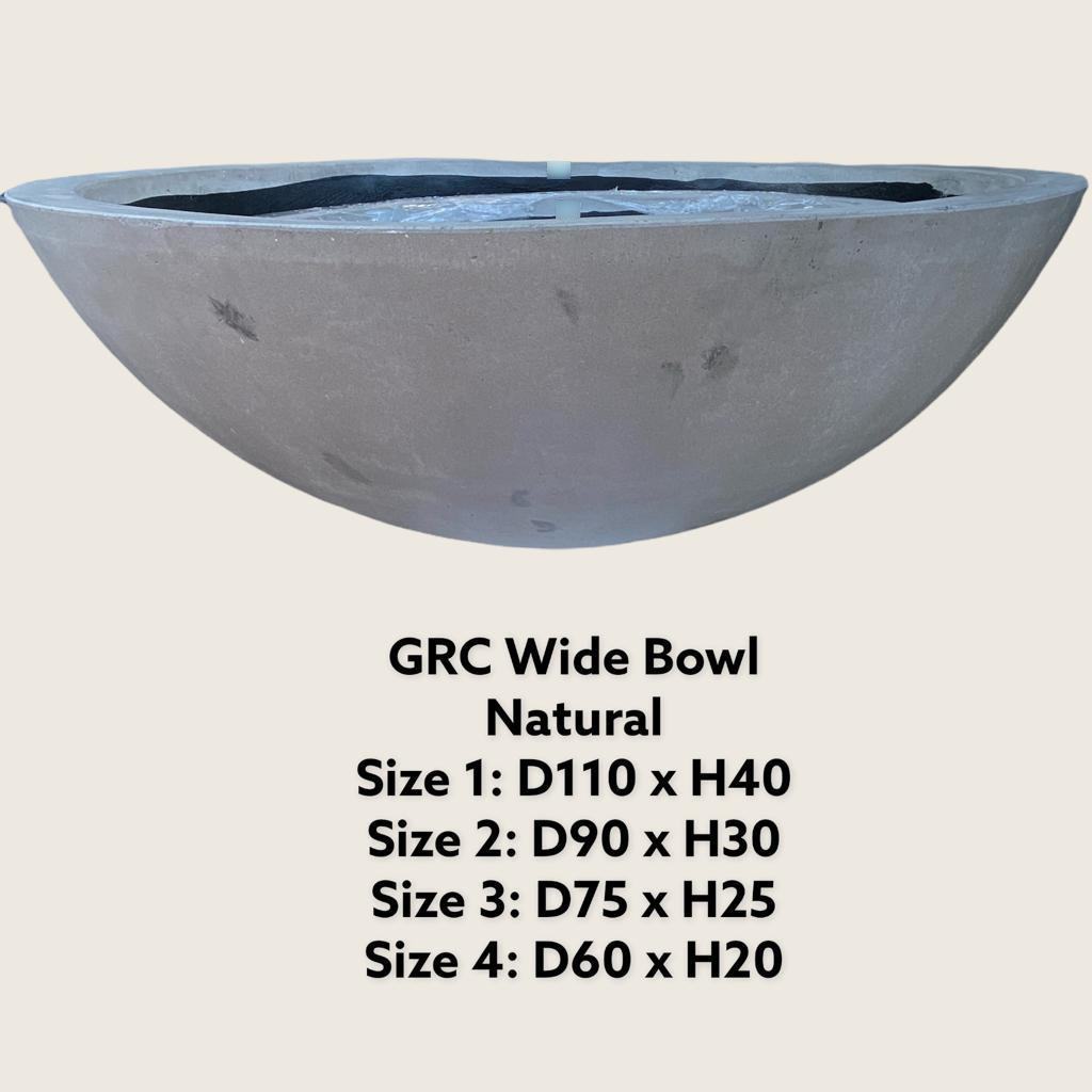 GRC Natural Wide Bowl | GRC Pots | Pottery – Bottle Tree Cafe Garden ...